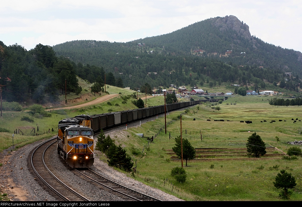 UP 6728 leads the train out of the siding towards Moffat Tunnel